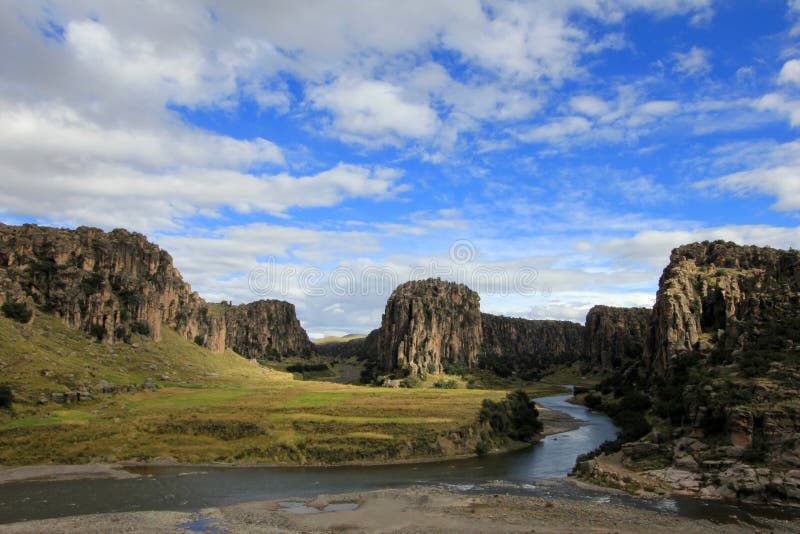 Three Rivers and Canyons Crossing, Apurimac River Andean Highlands Peru ...