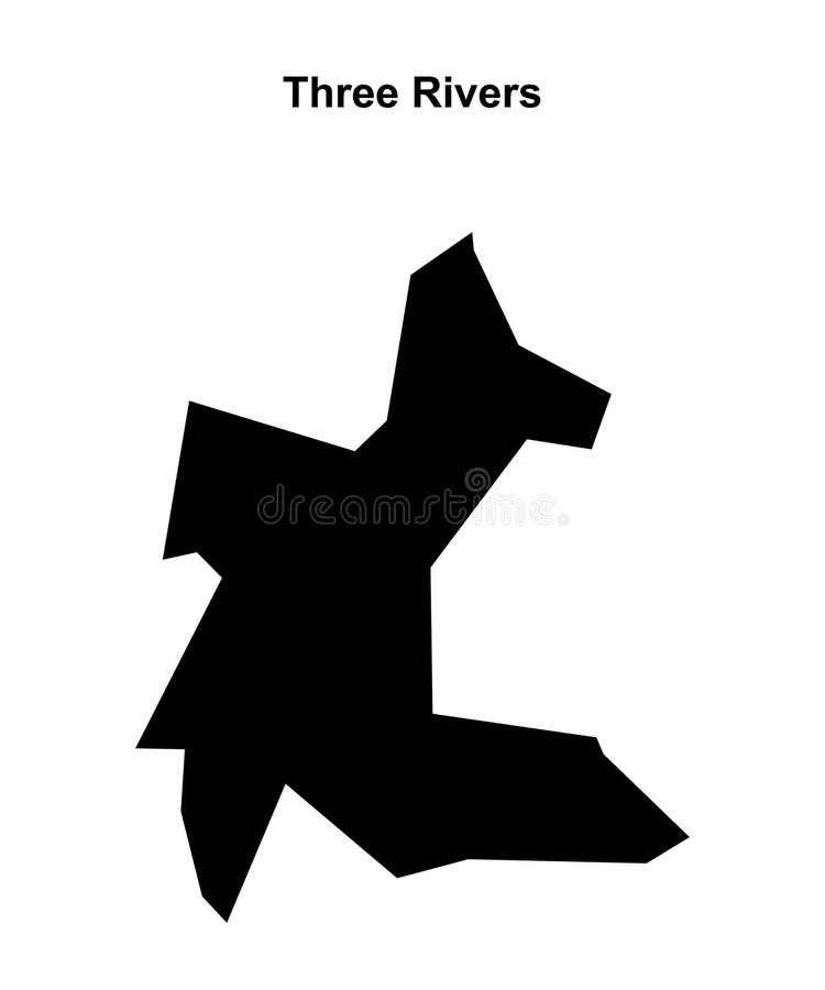 Three Rivers outline map stock vector. Illustration of region - 371647302