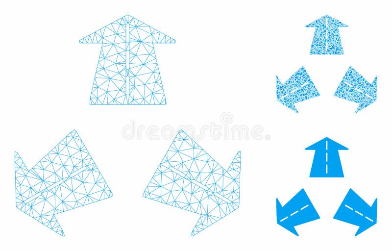 Three Road Directions Vector Mesh Network Model and Triangle Mosaic ...