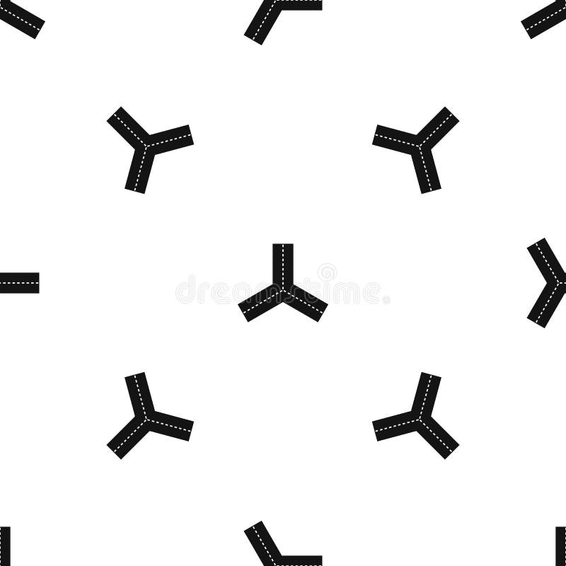 Three Roads Pattern Seamless Black Stock Vector - Illustration of fork ...