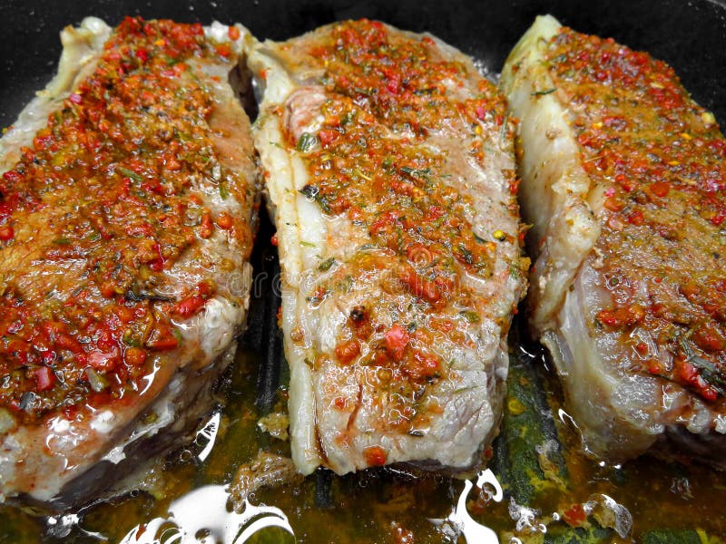 Three roasted beef steaks stock photo. Image of gourmet - 262251010