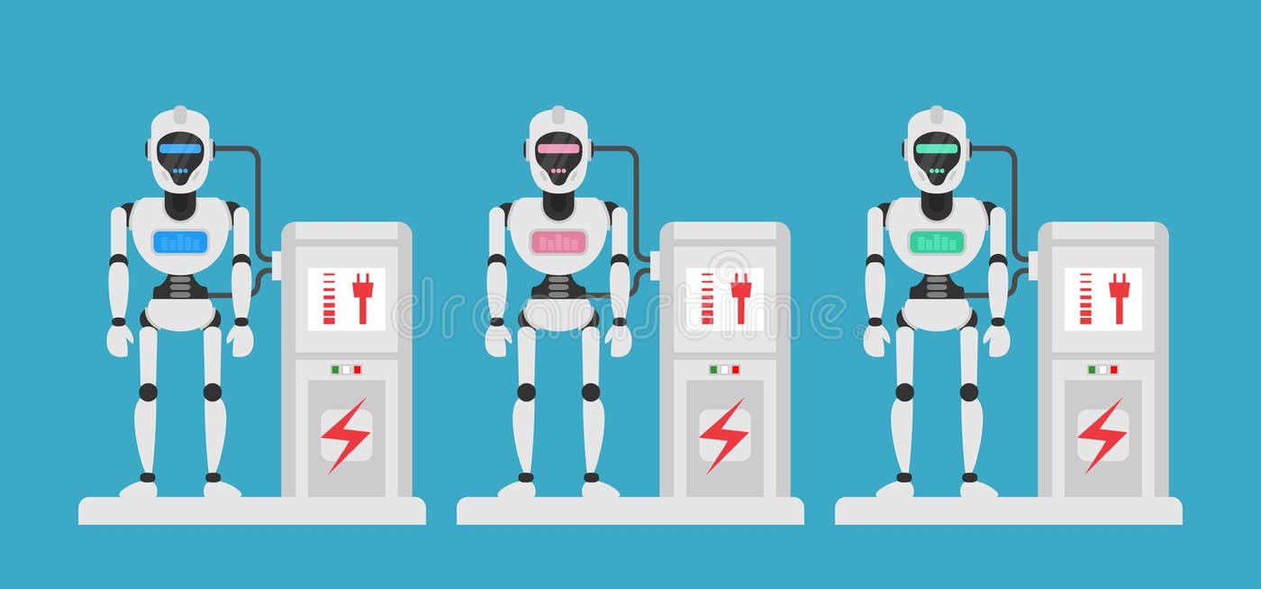 Charging Station Robots Stock Illustrations – 88 Charging Station ...