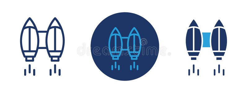 Three Rocket Ships are Shown in Different Positions Stock Illustration ...