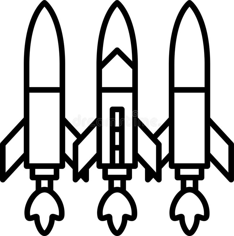 Three Rockets are Flying in the Sky Stock Vector - Illustration of sign ...