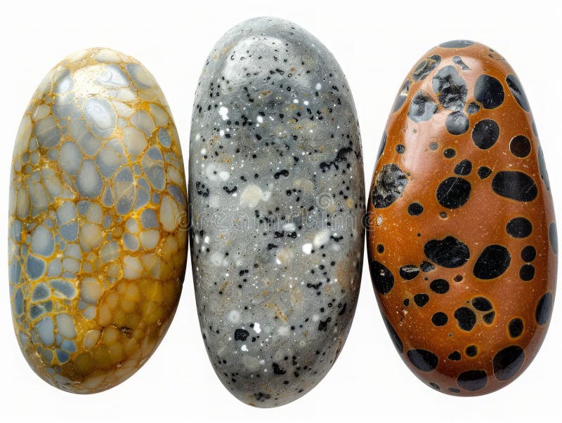 Three Rocks with Different Patterns and Colors Stock Image - Image of ...