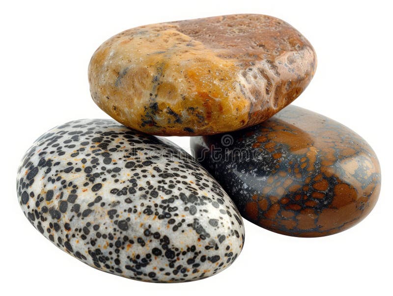 Three Rocks with Different Patterns and Colors Stock Photo - Image of ...