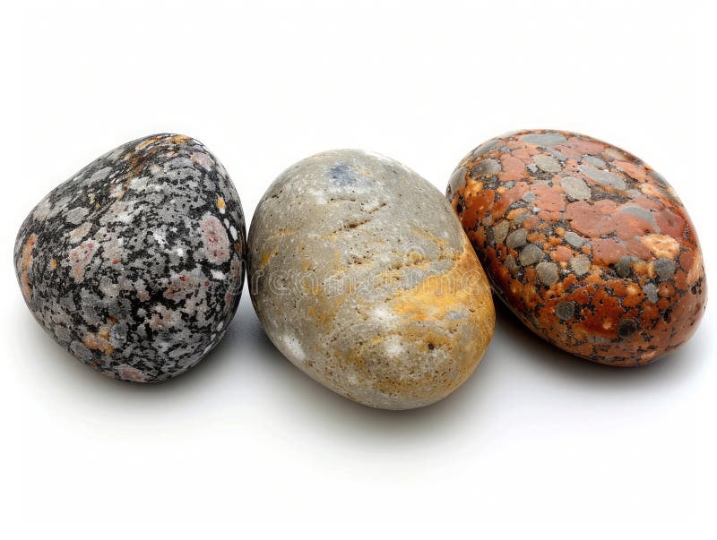Three Rocks with Different Patterns and Colors Stock Photo - Image of ...