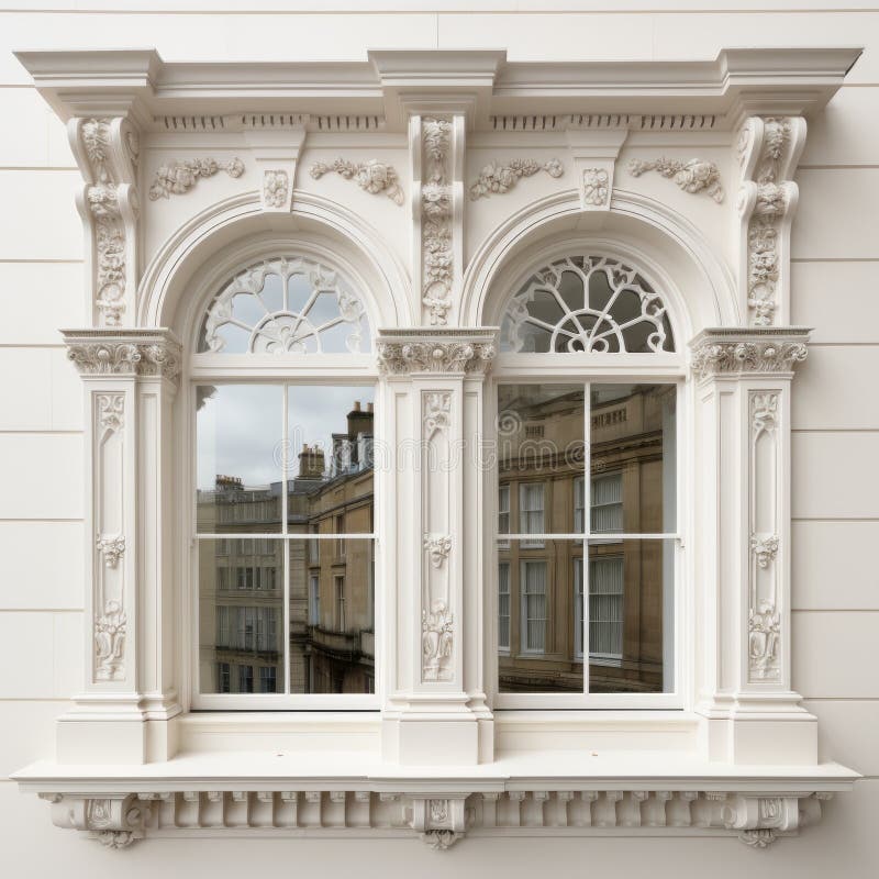Luxurious Opulence: a Sustainable Georgian Window in White Stock ...