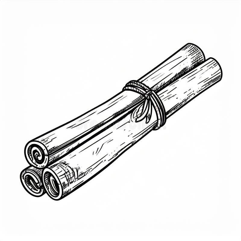 Three Rolled Parchment Scrolls Tied Together Stock Illustration ...