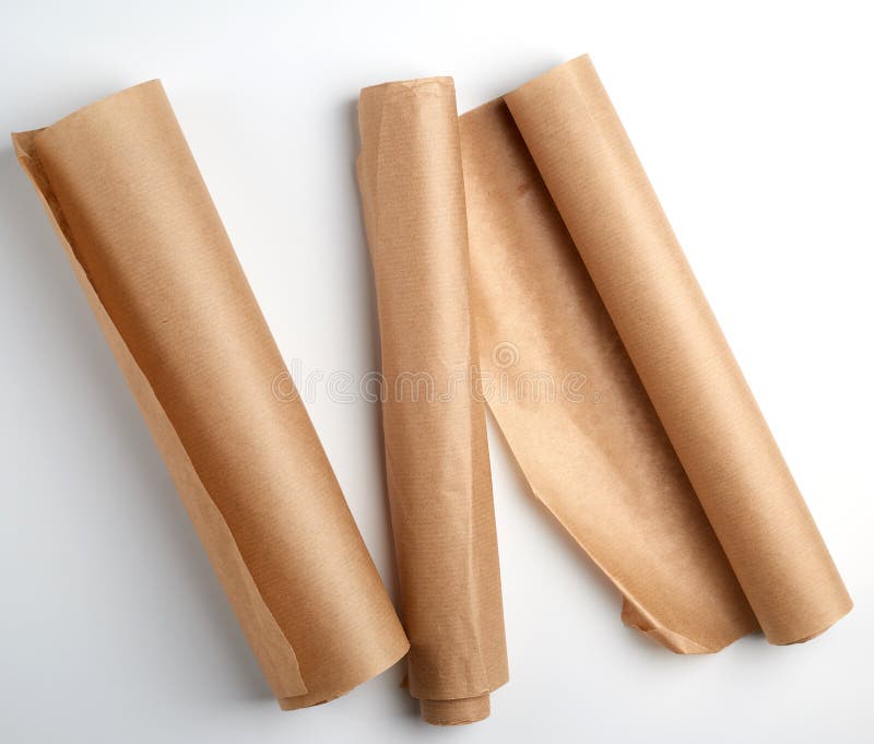 Three Rolled Rolls of Parchment Baking Paper Stock Image - Image of ...