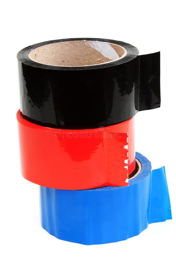Three rolls of color tape stock photo. Image of transparent - 17726820