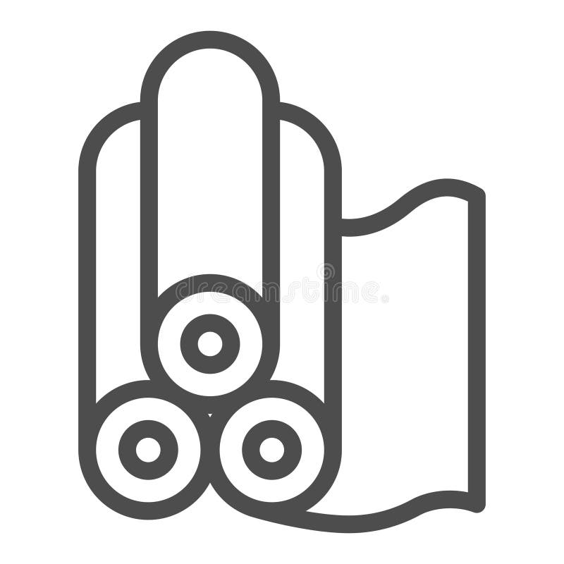 Three Rolls of Fabric Cloth Line Icon, Sewing Theme Concept. Vector ...