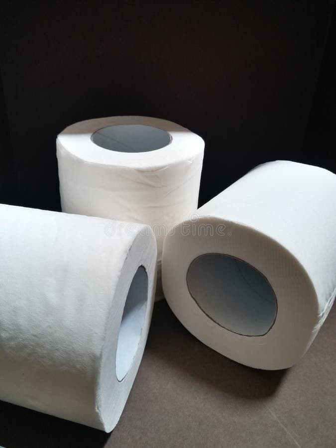 Three rolls of tissue stock photo. Image of toilet, cleaner - 275508292