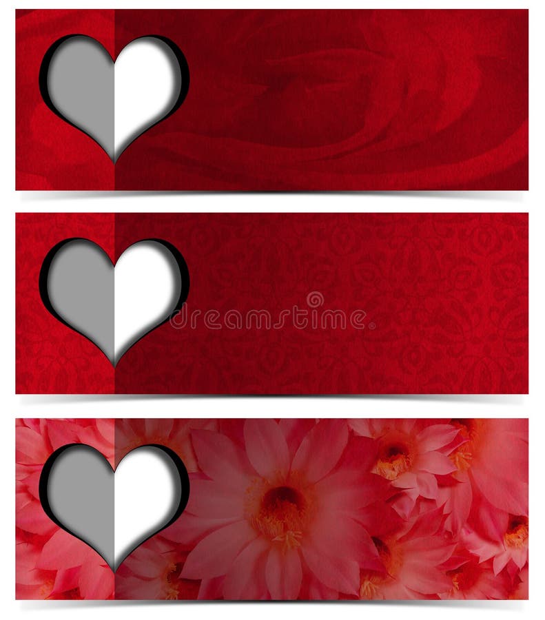 Three Romantic Banners stock illustration. Illustration of concept ...
