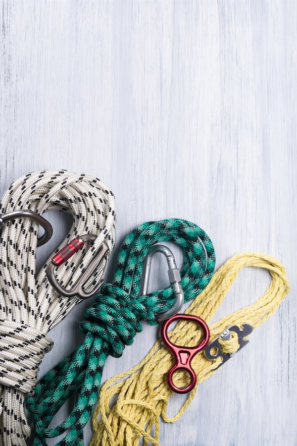 Three Ropes Neatly Reeled Up and Lay on a Light Background Stock Photo ...