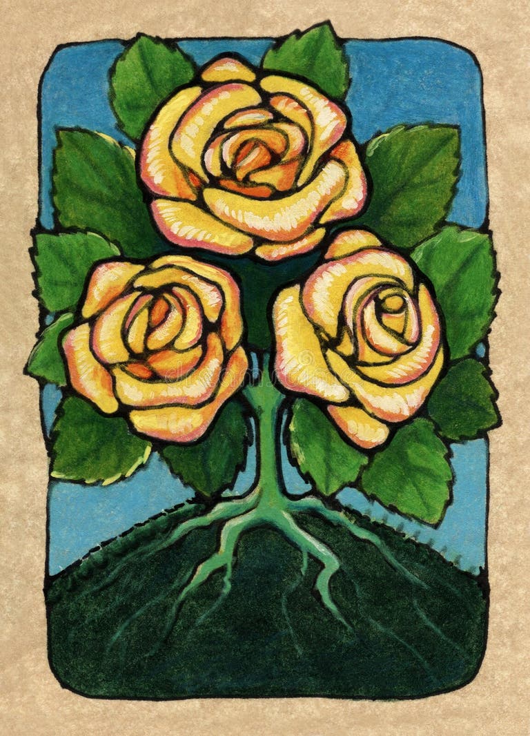 Three Roses Drawing Stock Illustrations – 944 Three Roses Drawing Stock ...