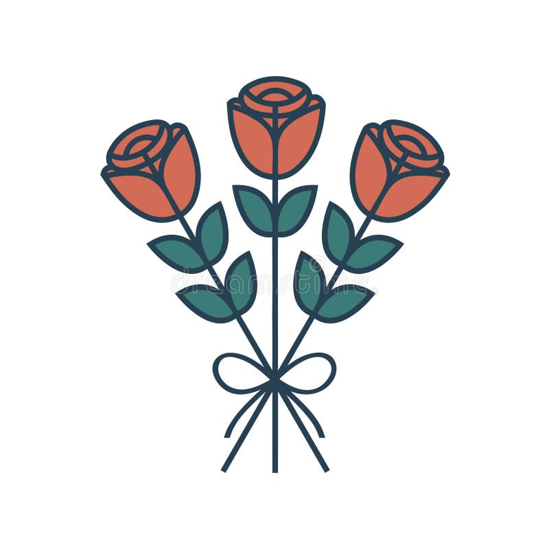 Three Roses Bouquet Simple Rose Bouquet Three Roses Tied with Love Trio ...