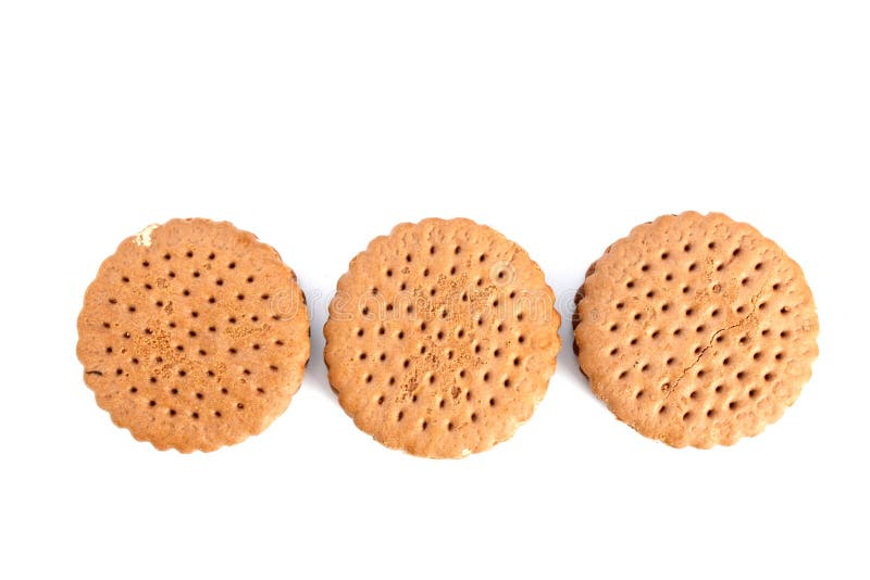 Three round biscuits stock image. Image of chocolate - 27246877