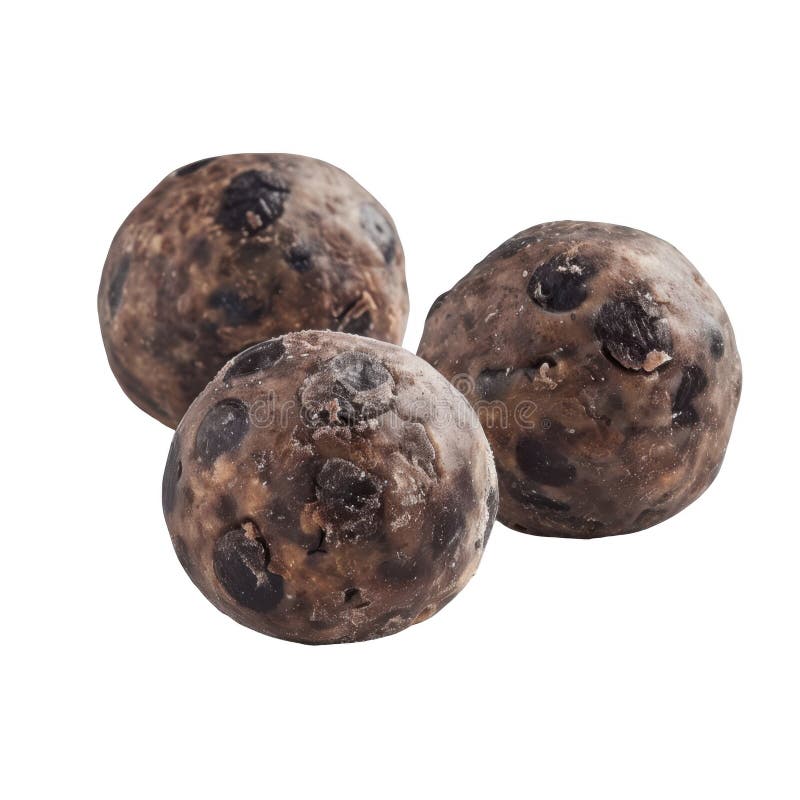 Three Round Brown Objects with Dark Spots Stock Image - Illustration of ...