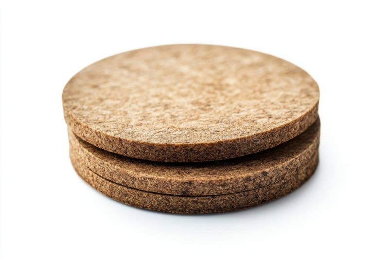Three Round Coasters Forming a Small Stack on a White Background Stock ...
