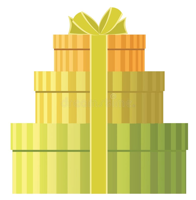 Three round gift boxes stock illustration. Illustration of package ...