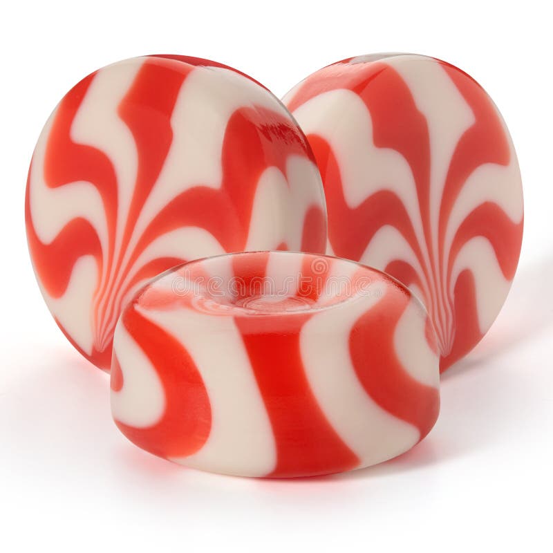 Three Round Milk Caramel with Strawberry Flavor Stock Image - Image of ...