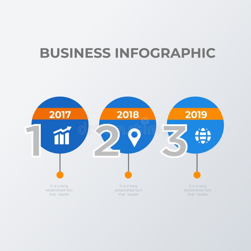 Three Rounded Bookmark Infographic Template Design. Business Concept ...