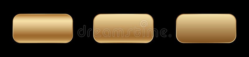 Three Rounded Rectangular Gold Bars Aligned in a Row Displaying a Smooth and Polished Finish ...