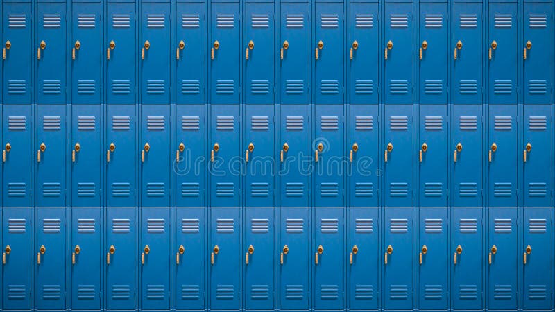 Widescreen Row of High School Lockers Stock Image - Image of metal ...