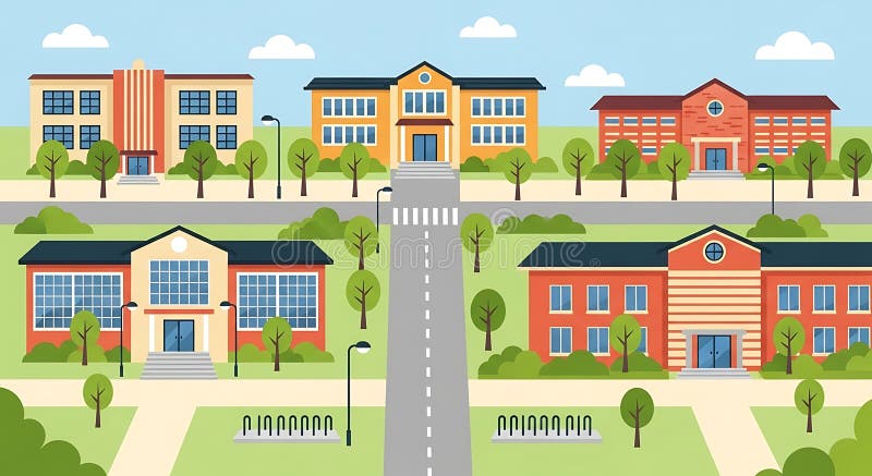 Three Rows of Colorful Buildings, Each with Unique Architectural ...