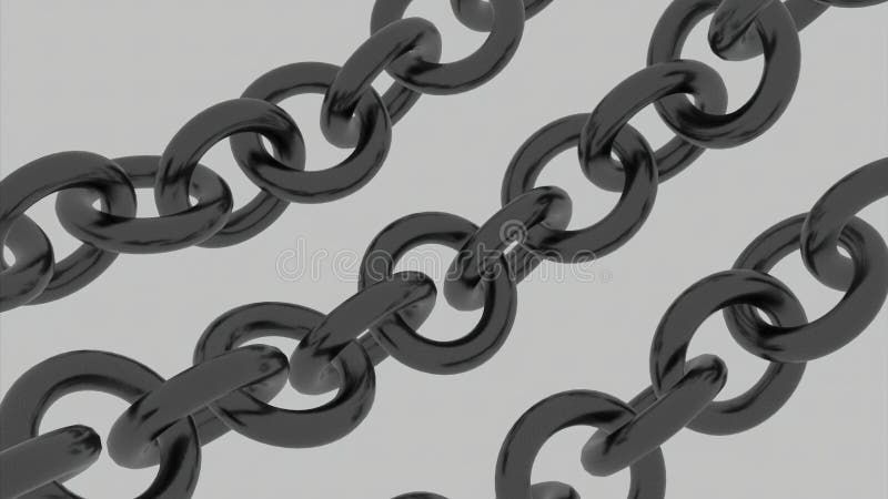 Three Rows of Metal Silver Chains Moving Isolated on a Beige Background ...