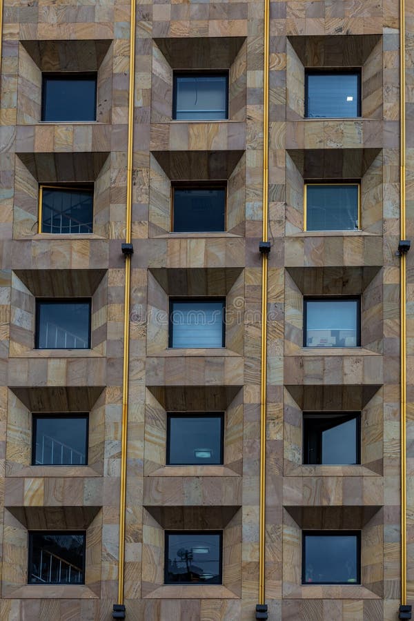 Three Rows of Windows in the Building. Stock Image - Image of frame ...