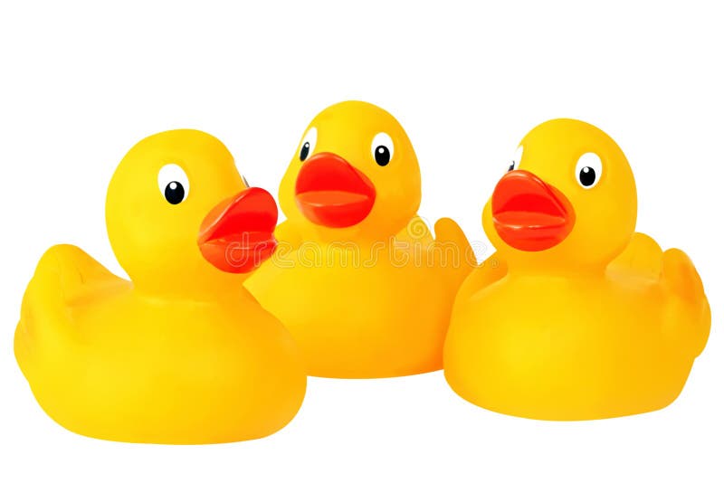 Three Rubber Ducks stock photo. Image of clipping, path - 4144836