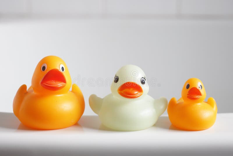 Three rubber ducks stock image. Image of sizes, bath - 42382797