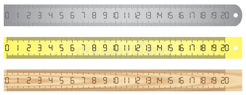 Metal or Wooden Ruler Set stock vector. Illustration of measured - 9265274