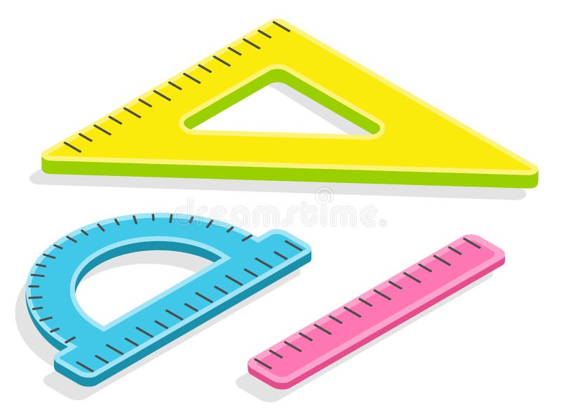Pack of Three Rulers Different Colors Vector Icon Stock Vector ...