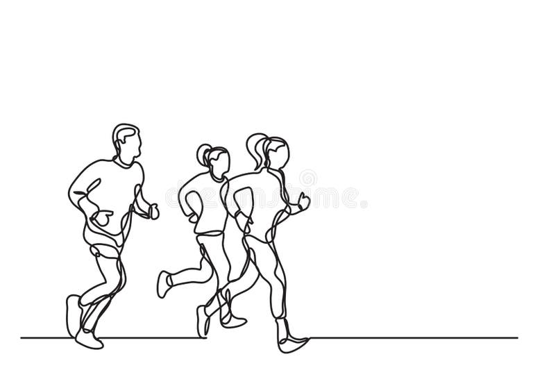 Runners Marathon Line Art Stock Illustrations – 260 Runners Marathon ...