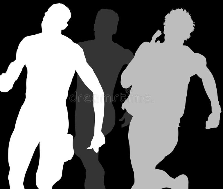 Three Runners Shadows stock illustration. Illustration of gradient ...