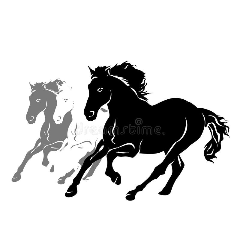 Running Horses Outline Stock Illustrations – 874 Running Horses Outline ...