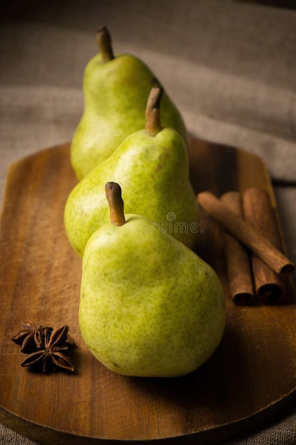 Three rustic green pears stock image. Image of delicious - 118761005