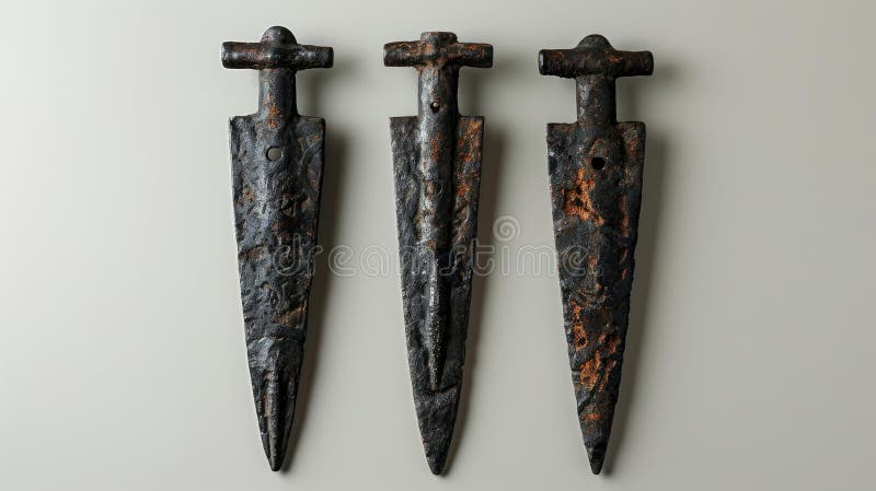 Three Rusty Medieval Iron Spears Stock Photo - Image of ancient, iron ...