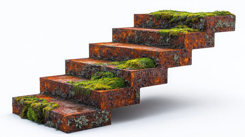 Three Rusty Metal Steps Leading Up To an Elevated Platform in an ...