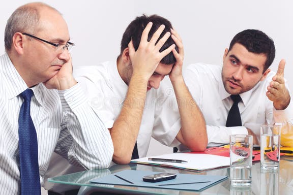 Three Sad and Depressed Businessman Stock Photo - Image of looking ...