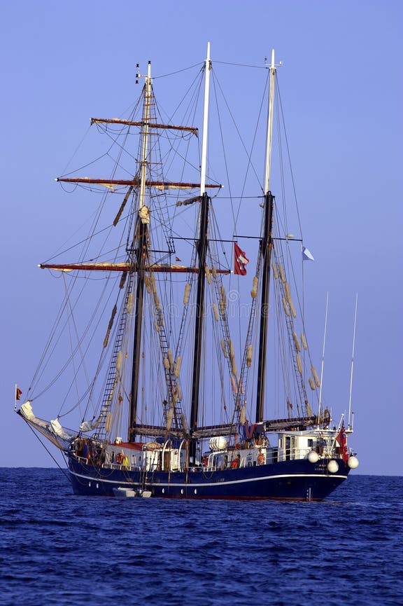 Three sail schooner stock photo. Image of blue, ship, fashioned - 268706