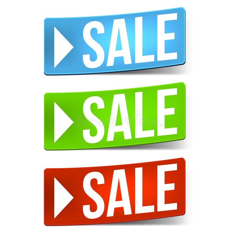 Three sale stickers stock illustration. Illustration of shape - 56064368
