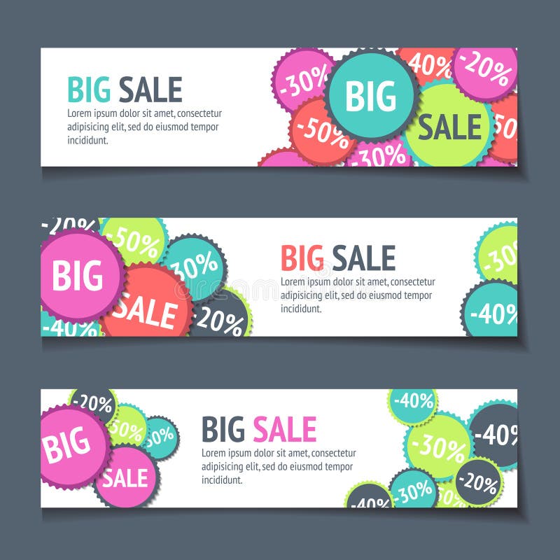 Three Sales Banners stock vector. Illustration of sample - 32589295