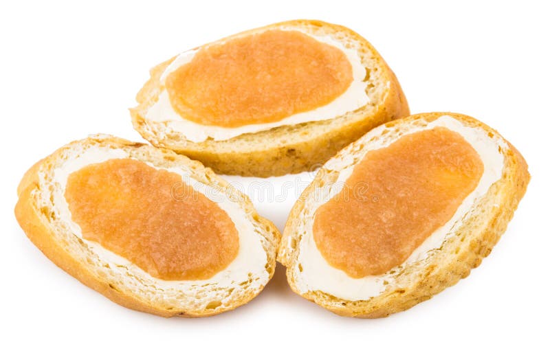 Three Sandwiches with Salted Pollock Roe Isolated on White Stock Image ...