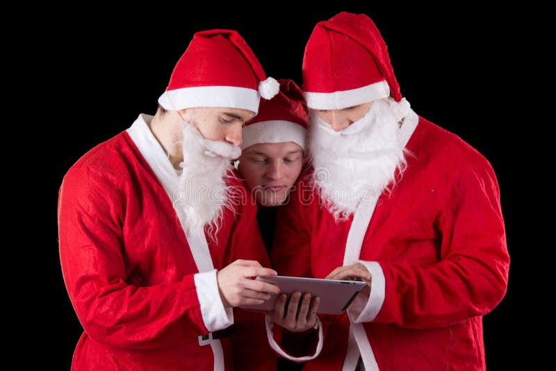 Three santa claus stock image. Image of cheerful, attractive - 22210551