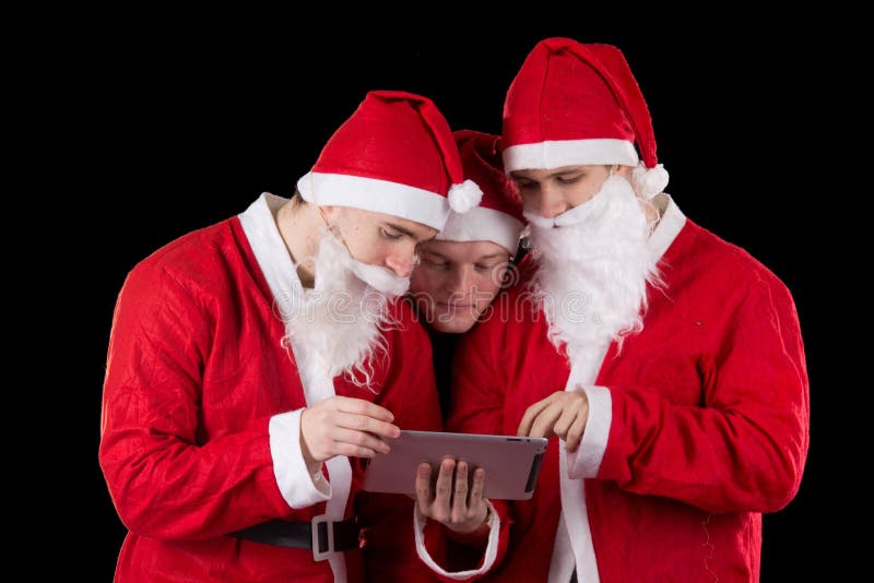 Three santa claus stock photo. Image of person, male - 22210588