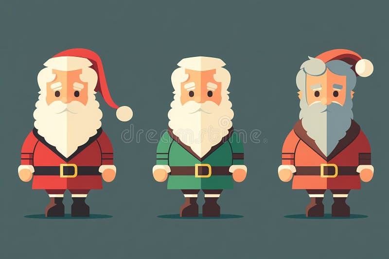 Three Santa Claus - Cartoon Characters Stock Illustration ...